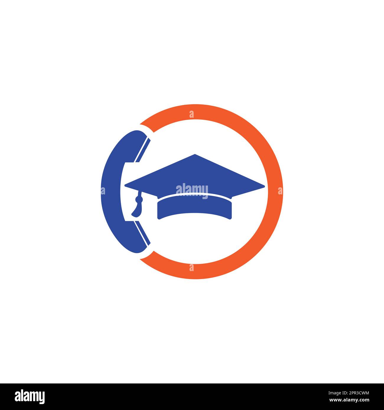 Education Call vector logo design template. Graduation cap and handset ...