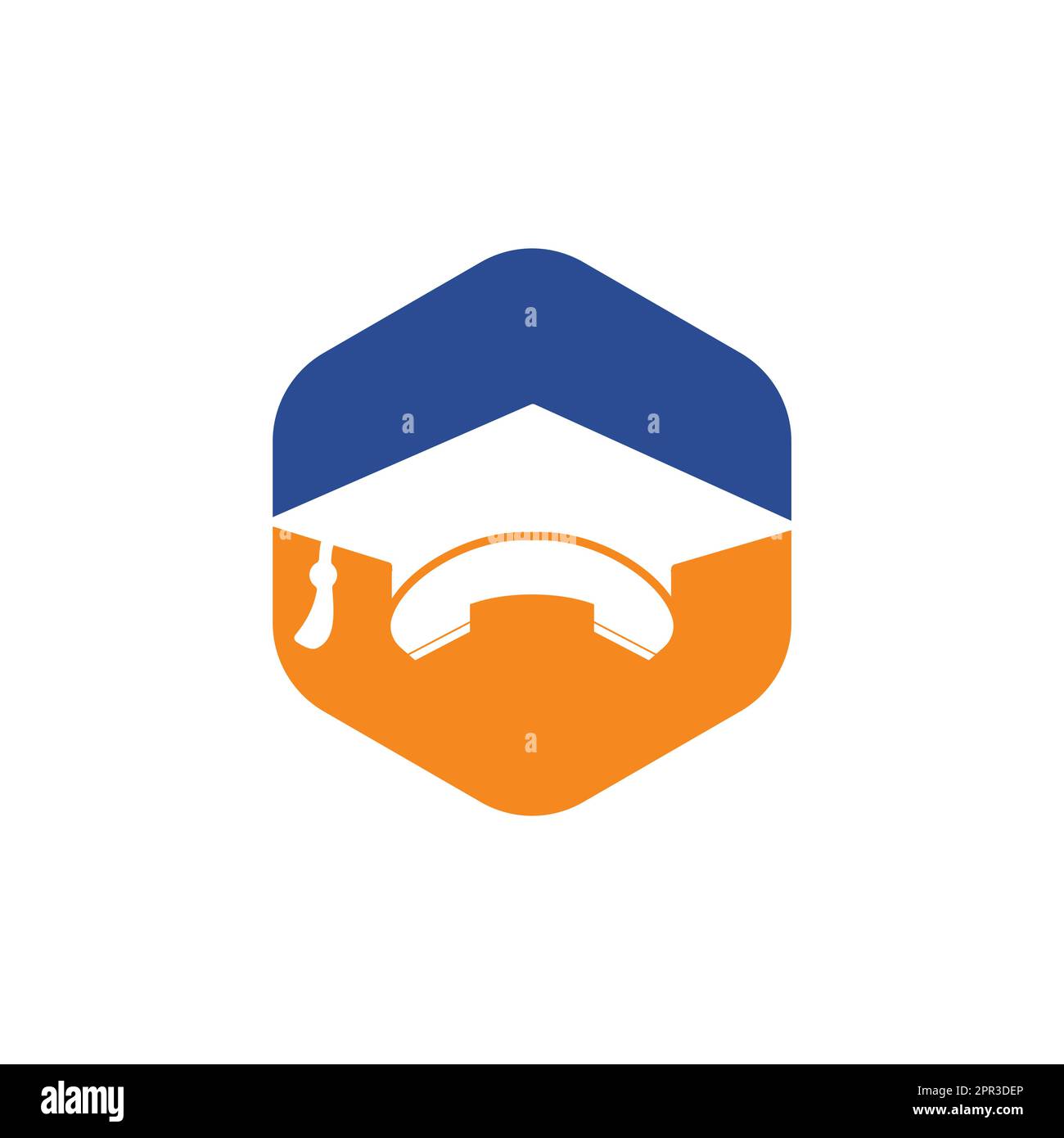 Education Call vector logo design template. Graduation cap and handset ...