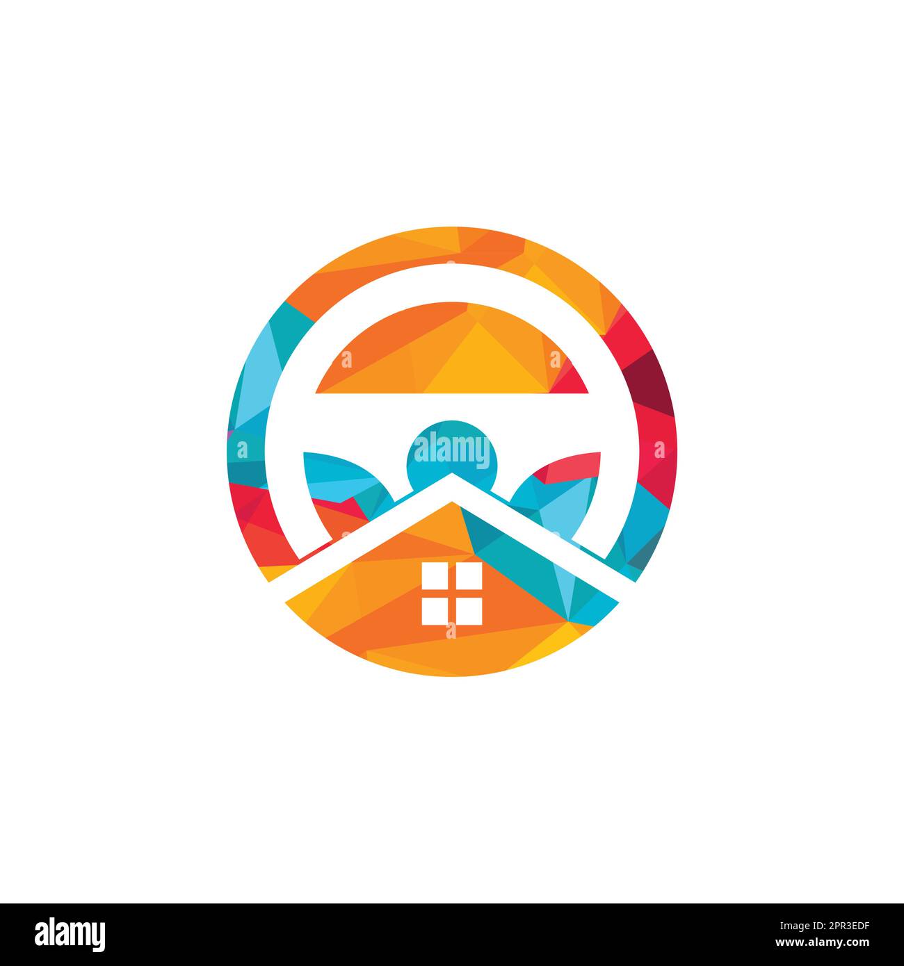 Home drive vector logo design template. Steering wheel and house symbol ...