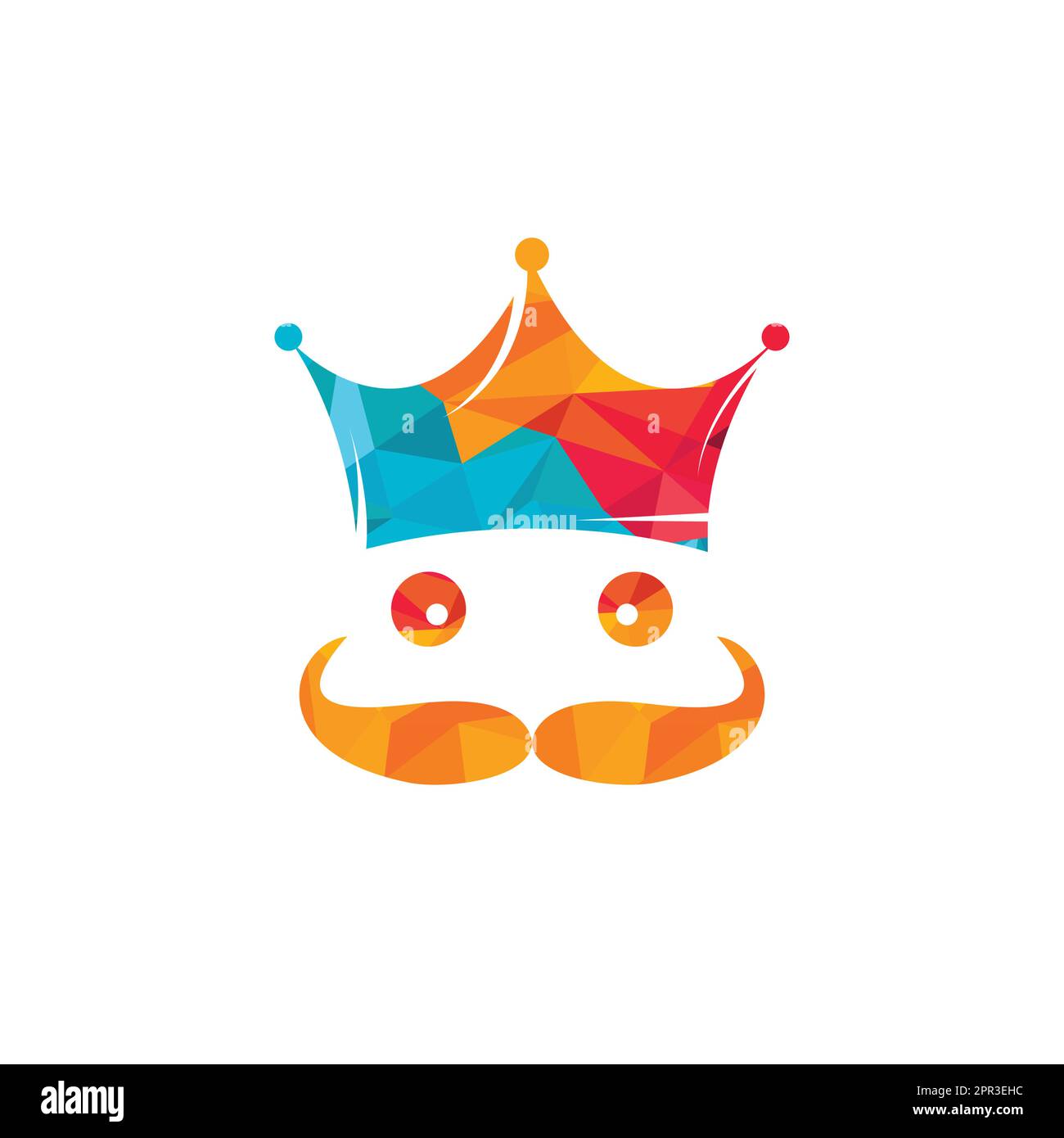 Happy king vector logo design. Elegant stylish mustache crown logo ...