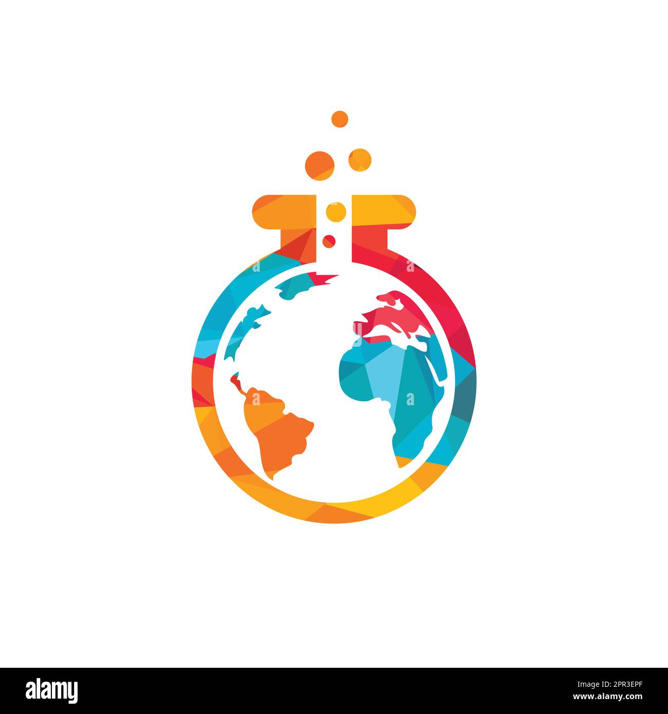 World Science vector logo design. Planet logo with science lab logo ...