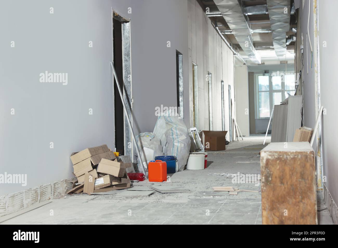 Hallway in building during repair. House renovation Stock Photo - Alamy