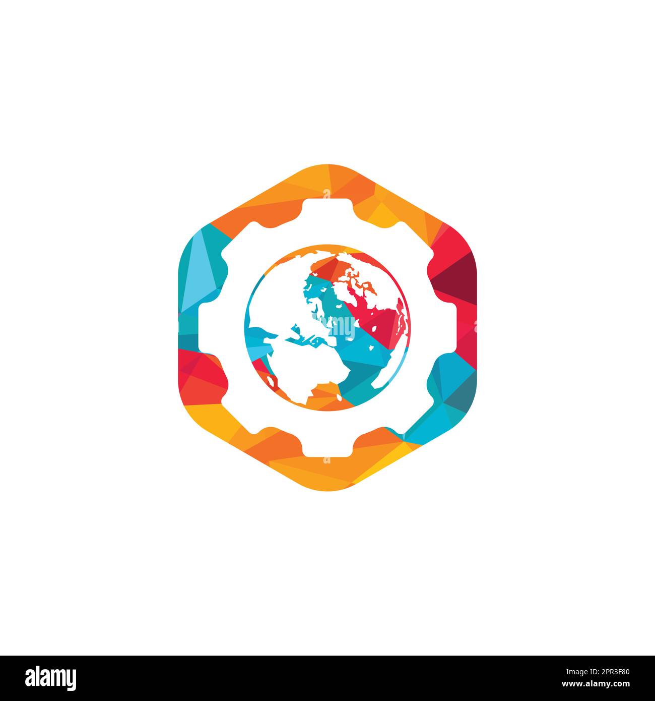 Gear global vector logo design. Gear planet icon logo design element ...