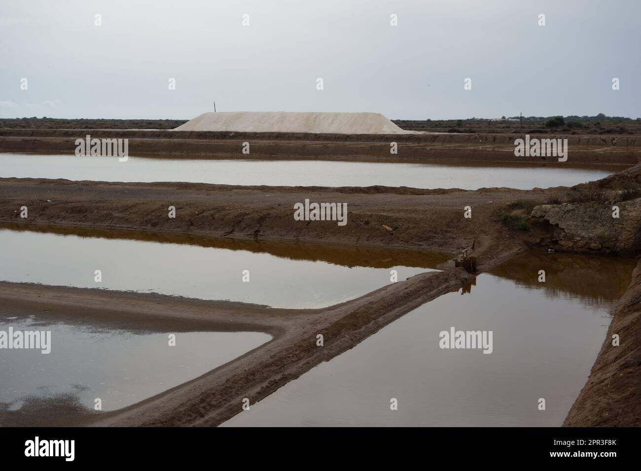 Tavira salt pans in Southern Portugal on a grey cloudy day Stock Photo ...