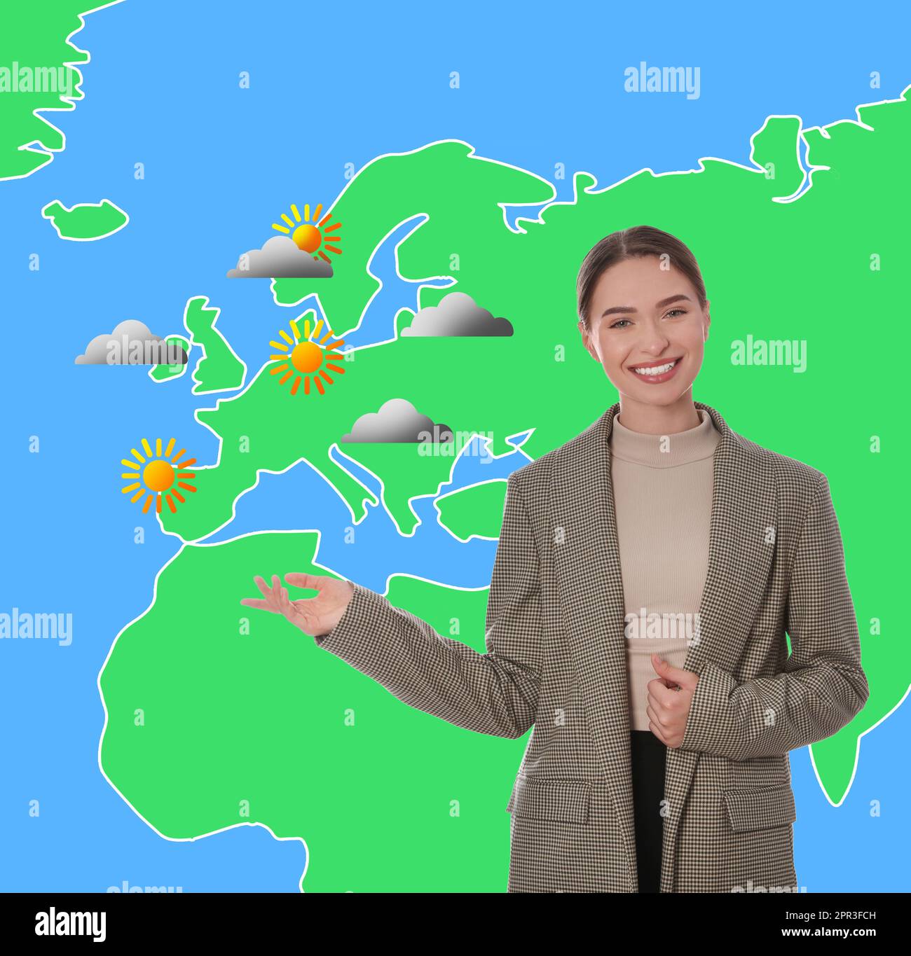 Weather reporter meteorologist map hi-res stock photography and images ...