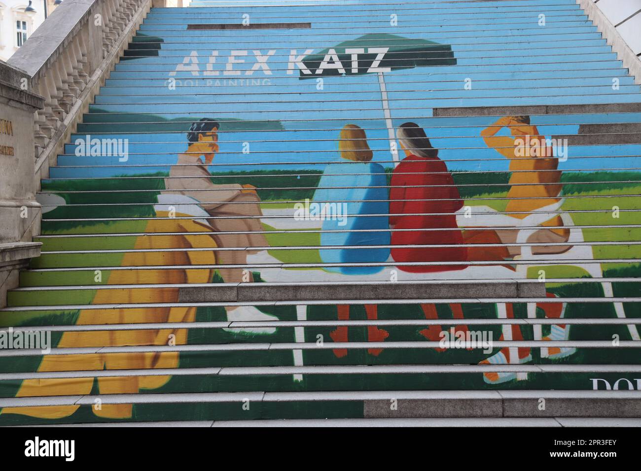 staircase advertising and exhibition for US American painter Alex Katz ...