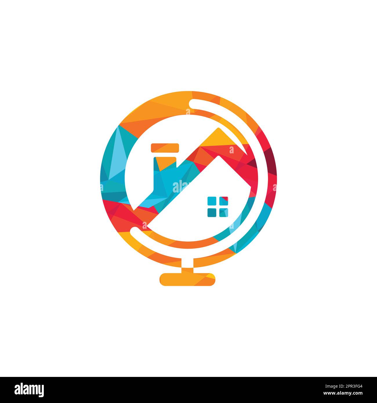 Global home vector logo design template. World house vector logo design ...
