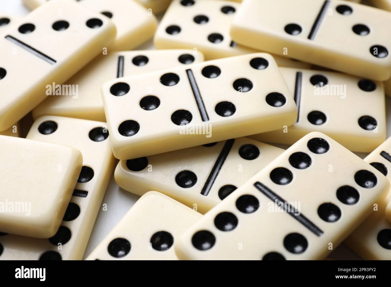 Set of classic domino tiles on white background, closeup Stock Photo ...