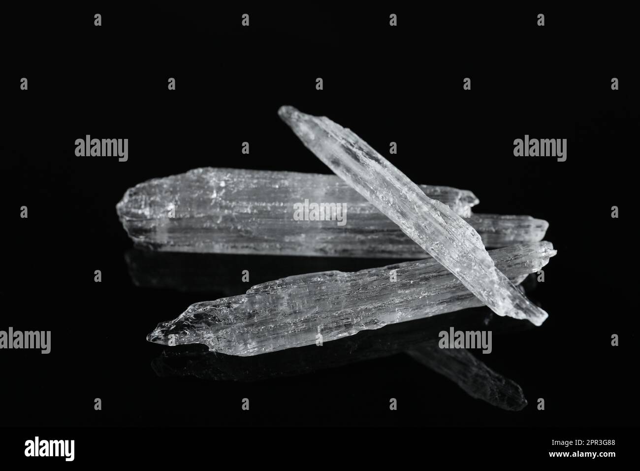 Menthol crystals on black background, closeup view Stock Photo - Alamy