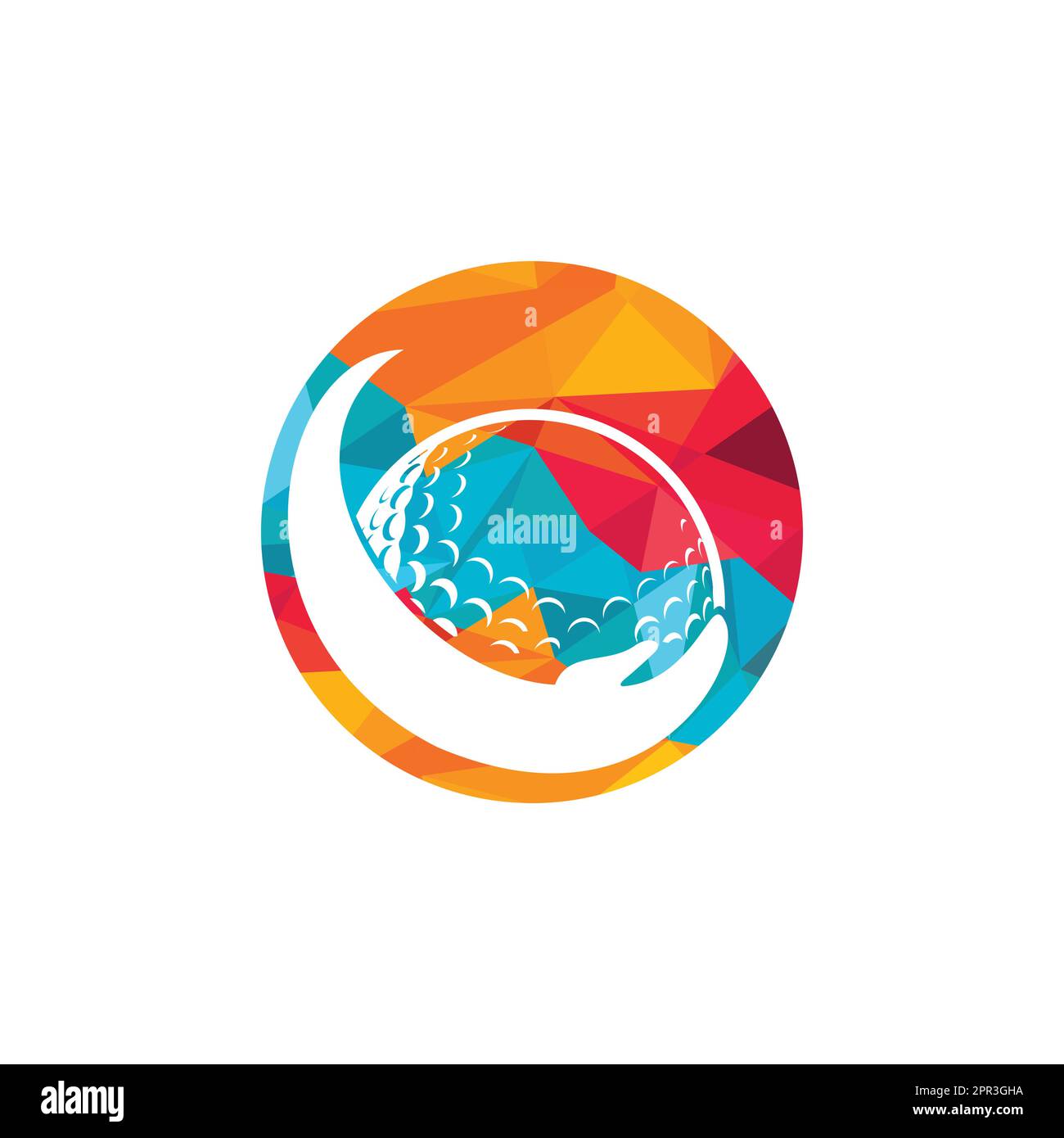 Golf Care vector logo design template. Golf ball and hand icon Stock ...