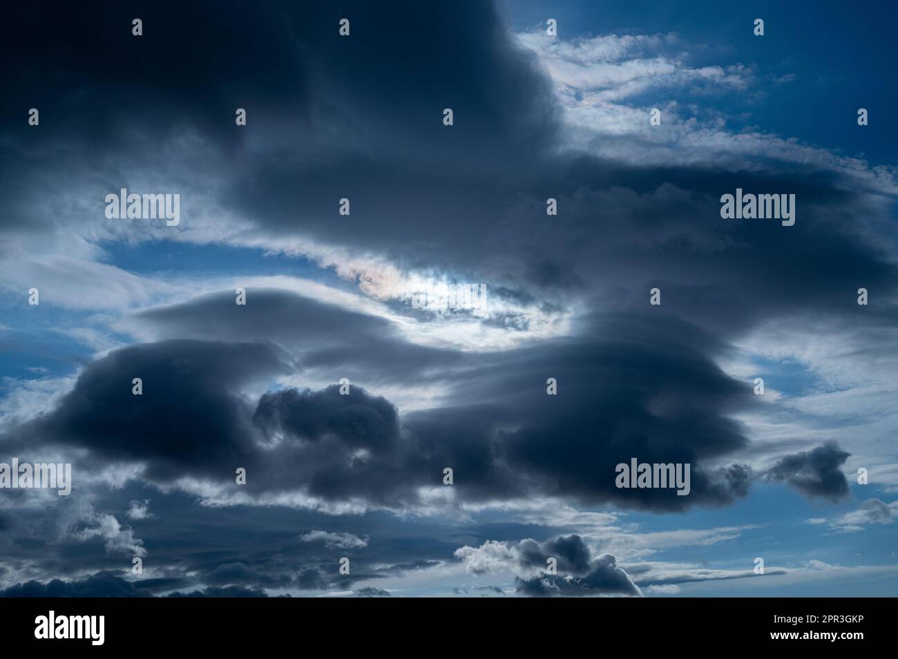 Dark sky with stromy clouds. Nature background Stock Photo - Alamy