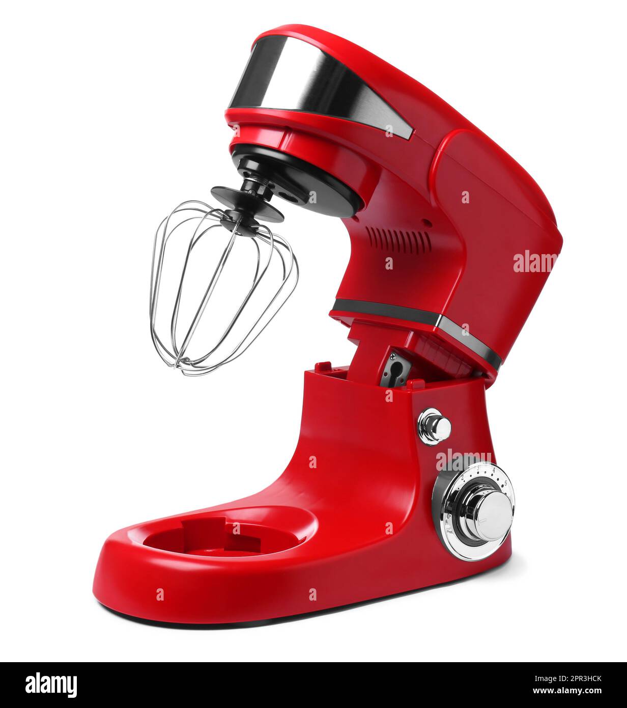 Modern red stand mixer isolated on white Stock Photo - Alamy
