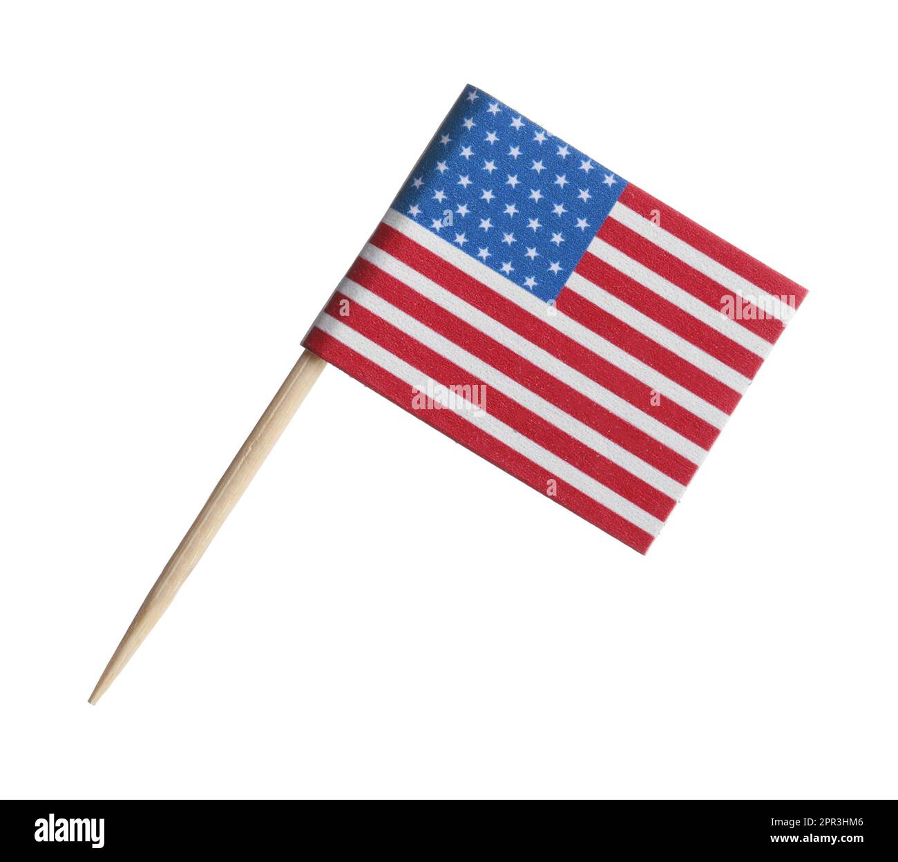 Small paper flag of USA isolated on white Stock Photo - Alamy