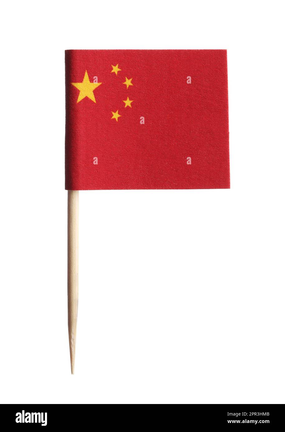 Small paper flag of China isolated on white Stock Photo - Alamy