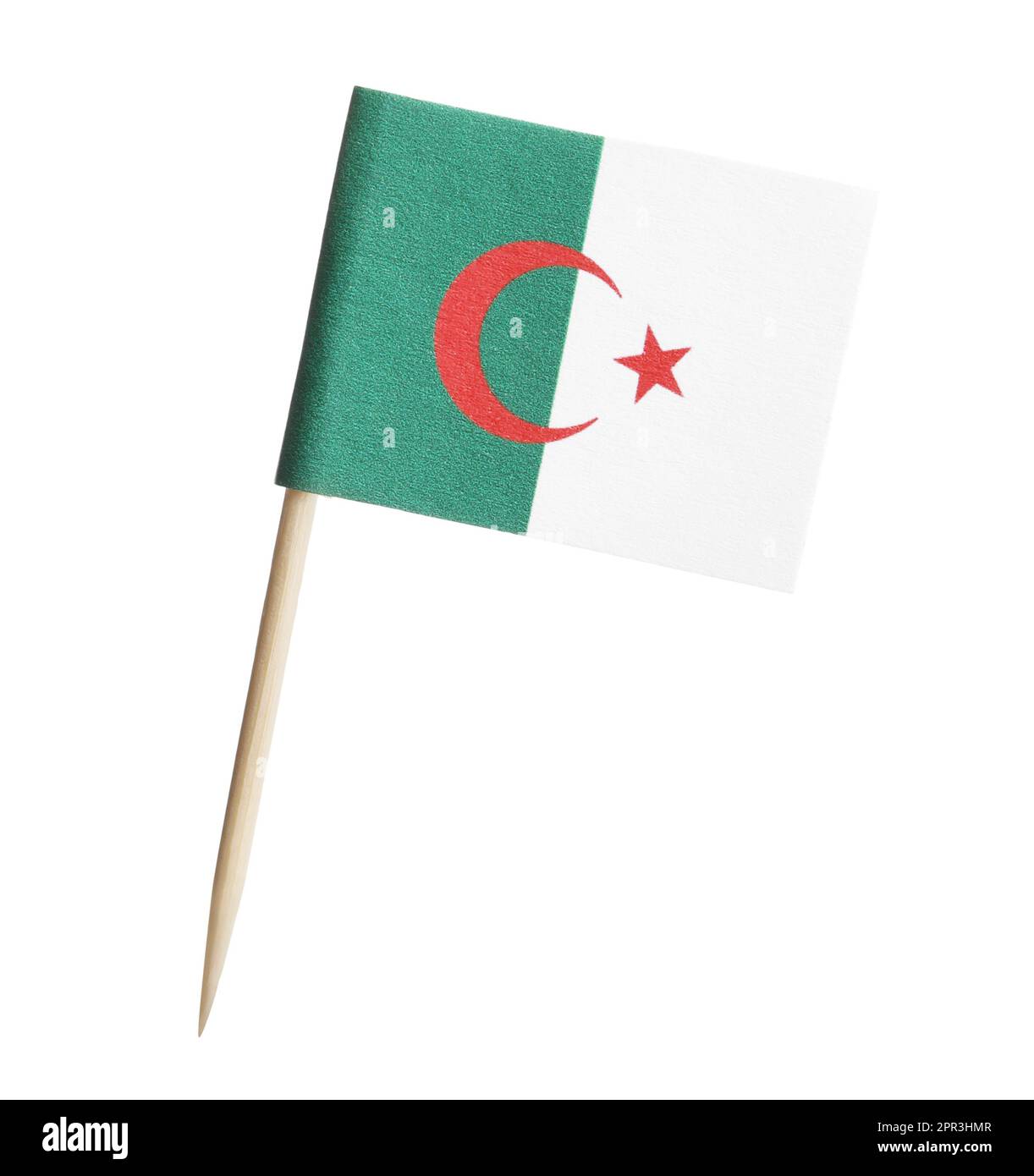 Small paper flag of Algeria isolated on white Stock Photo - Alamy