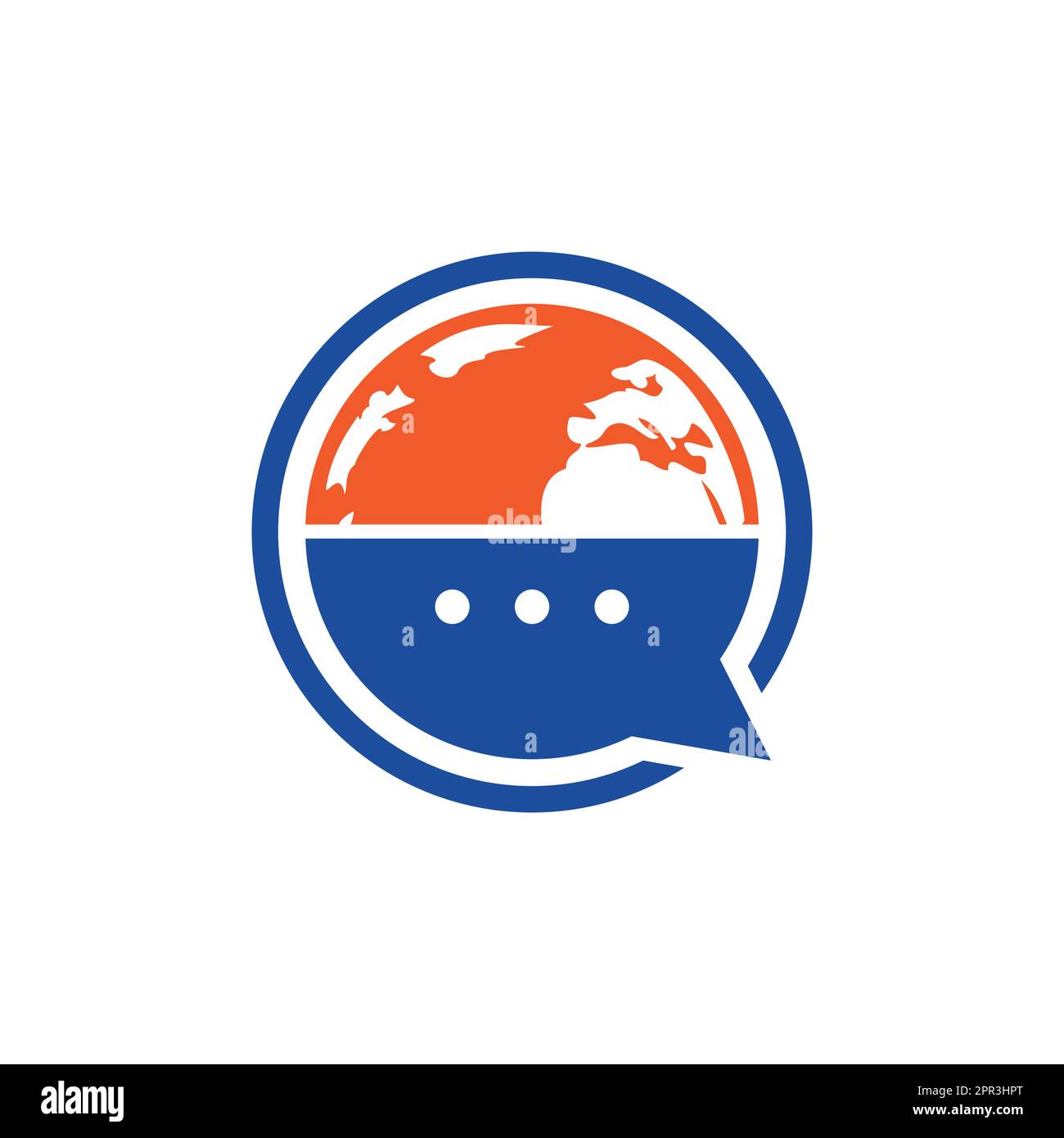 World chat vector logo design. Globe logo with bubble talk icon Stock ...