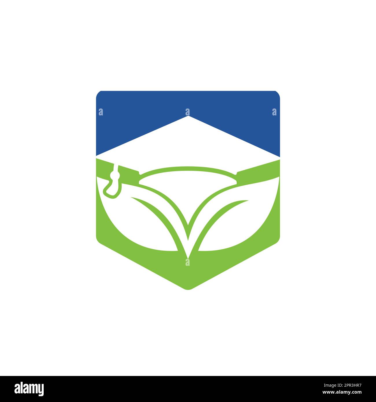 Nature student vector logo template. Leaf with graduation hat logo ...