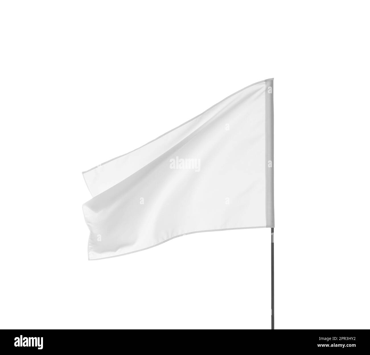 Blank flag isolated on white. Mockup for design Stock Photo - Alamy