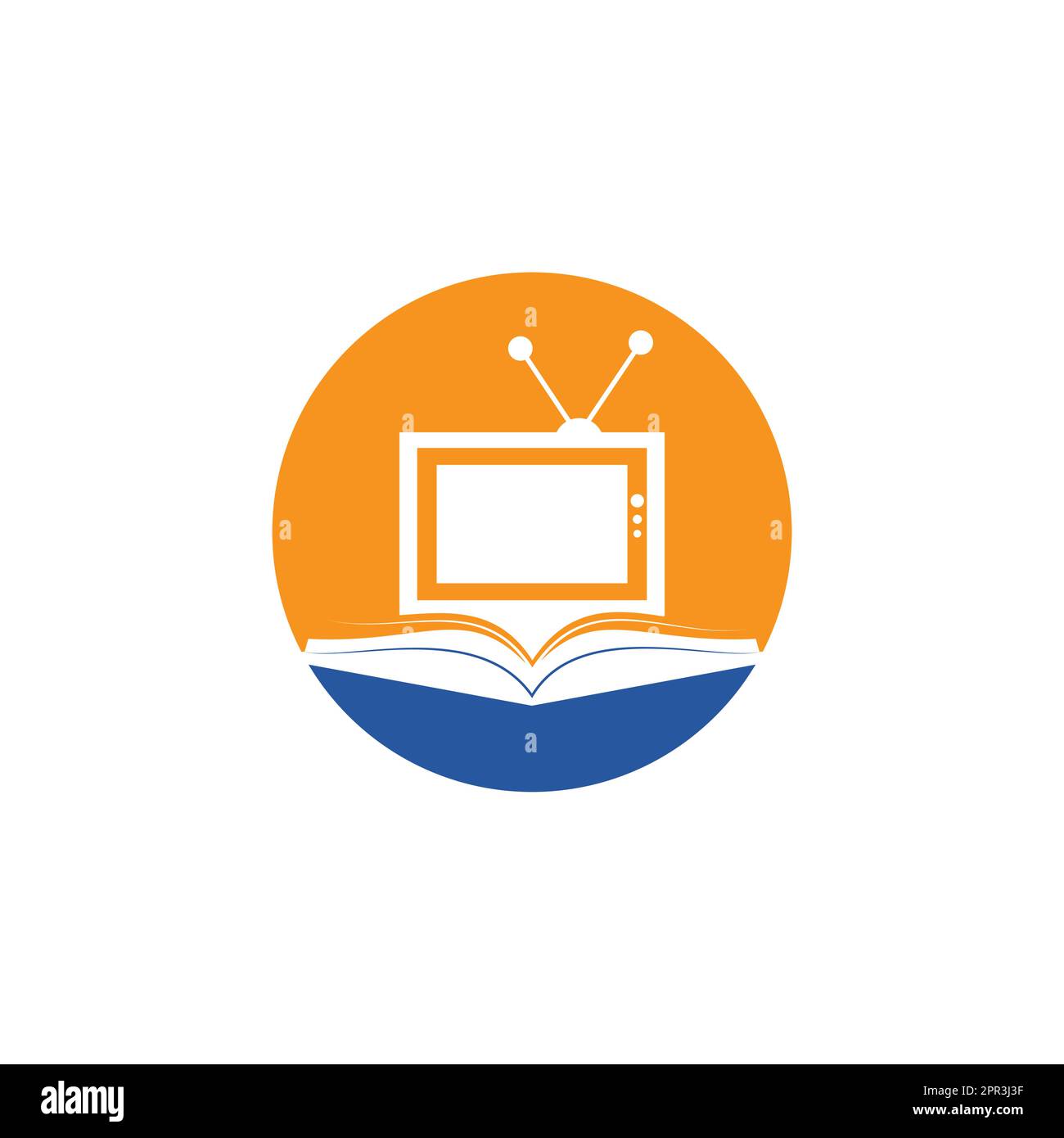Book TV vector logo template design. Unique bookstore, library and ...