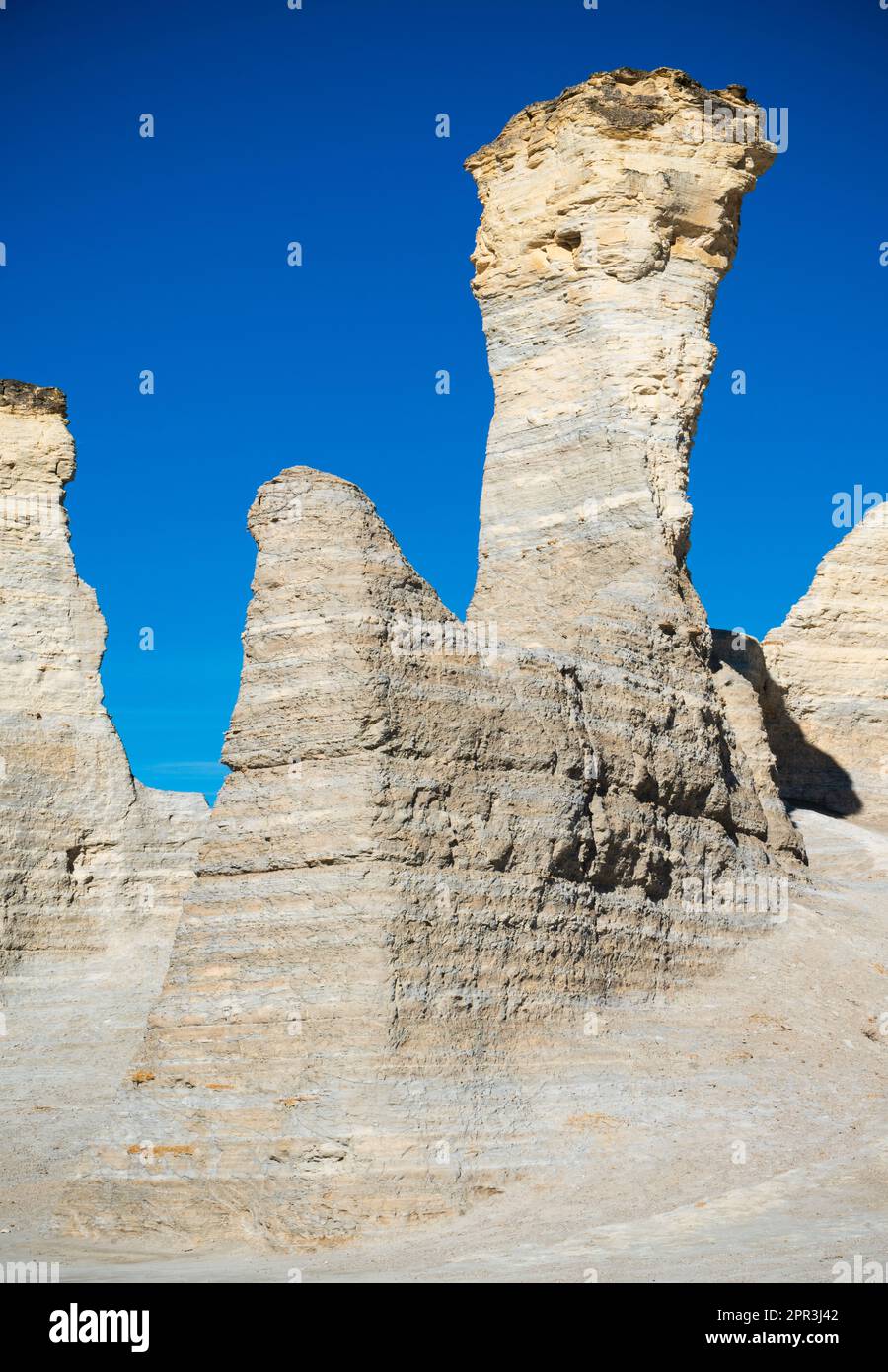 Monument Rocks, Large Chalk Formations in Kansas Stock Photo - Alamy