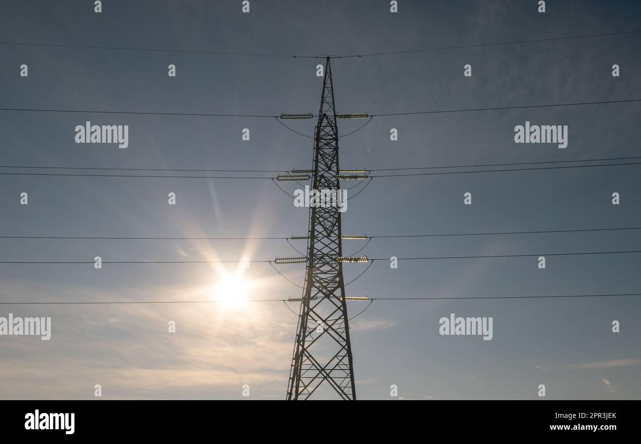 electricity pylon, energy crisis and energy cost, two increasingly ...