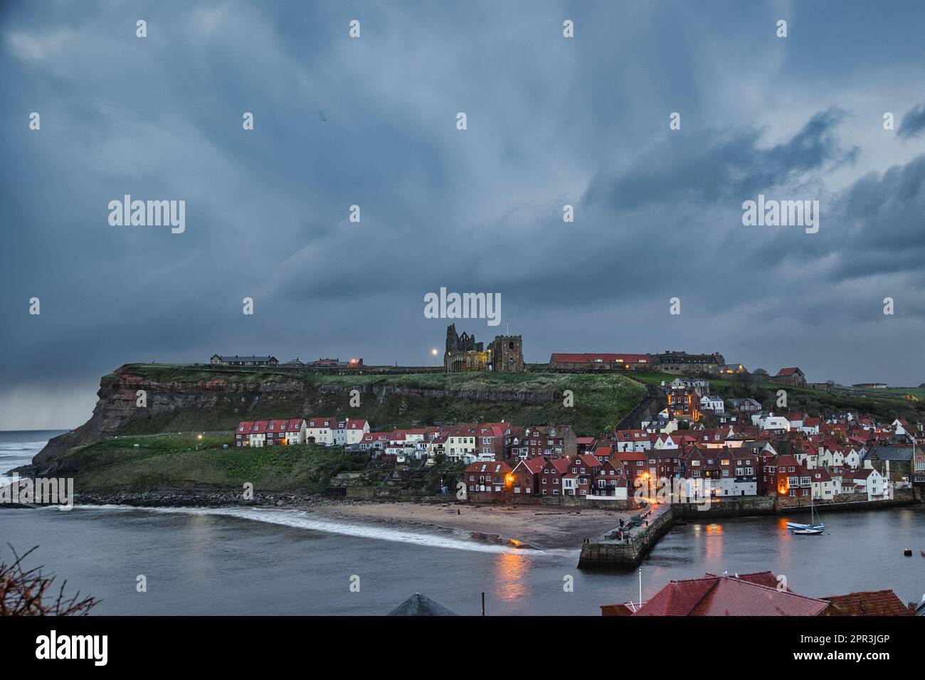 Whitby abbey statue hi-res stock photography and images - Alamy