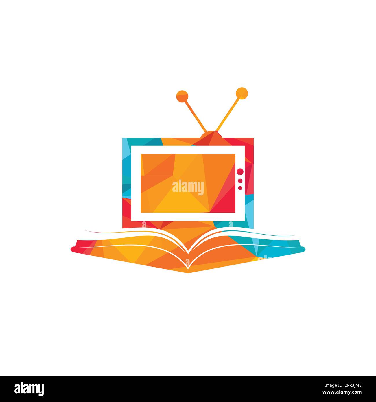 Book TV vector logo template design. Unique bookstore, library and ...