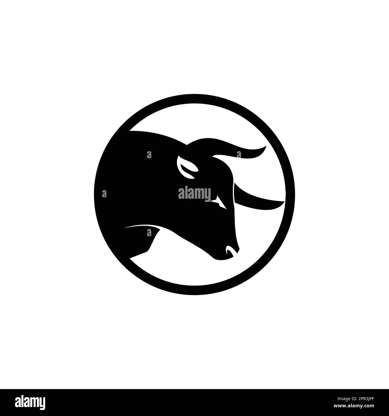 Bull vector logo design. Simple animal vector logo design template ...