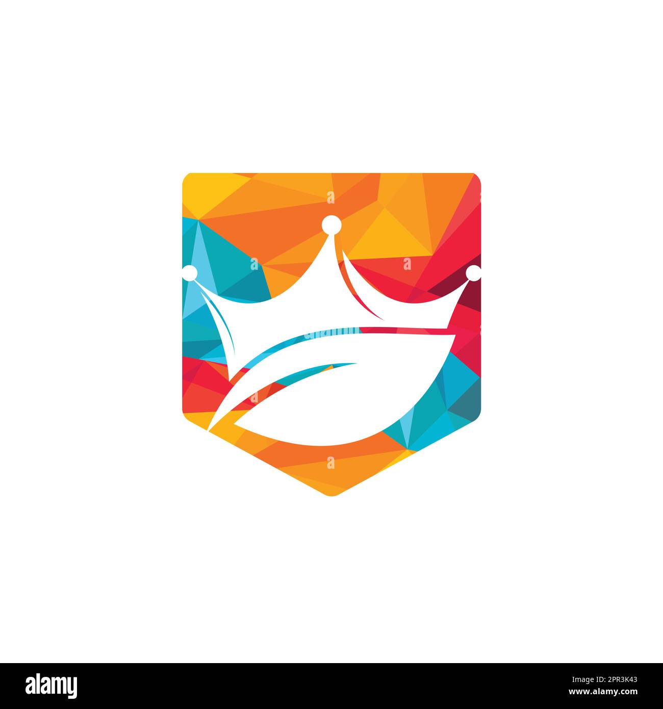 Leaf crown vector logo design. Green leaf crown therapy company logo ...