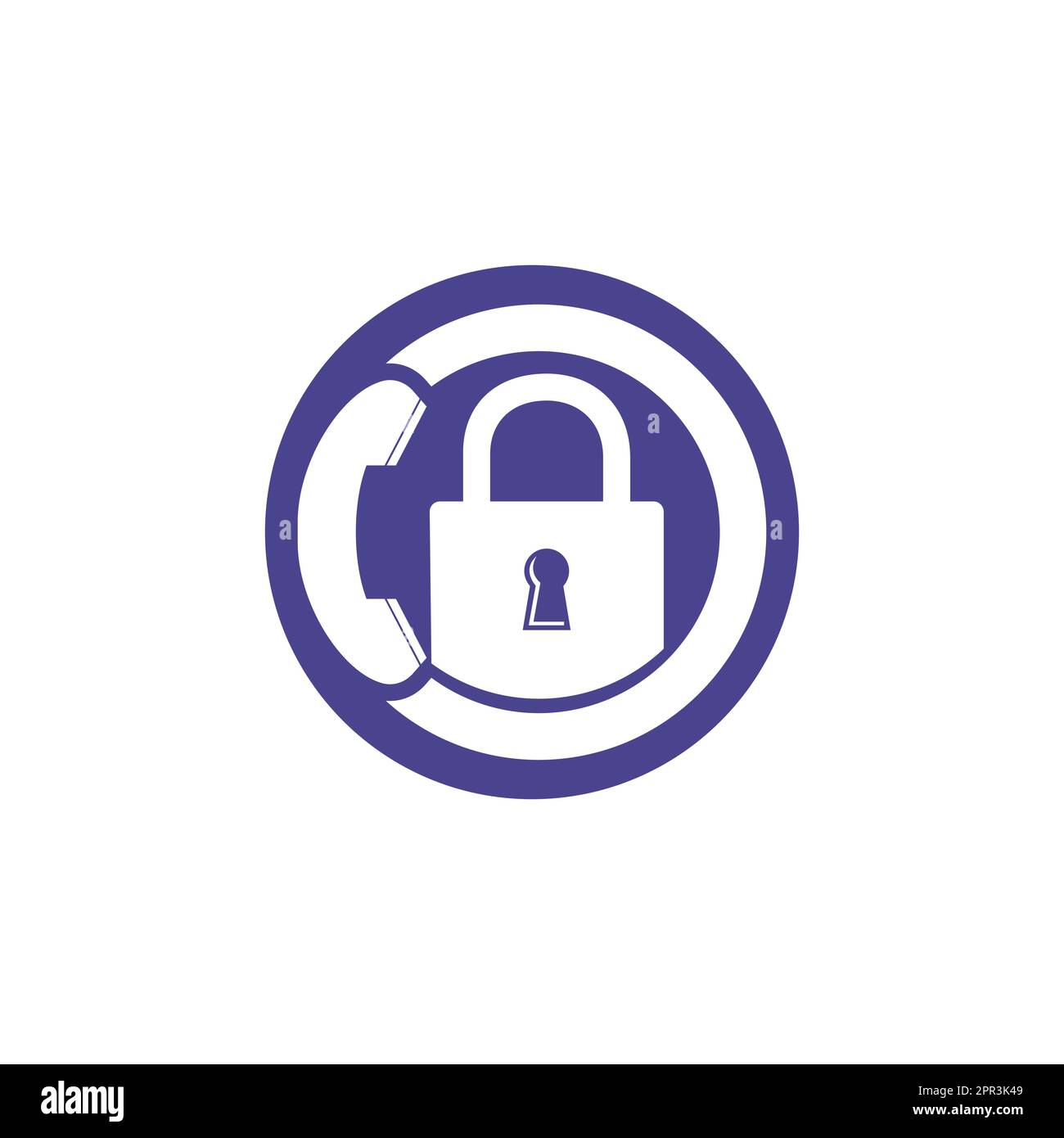 Secure Call Icon Logo Design. Handset and lock icon Stock Vector Image ...