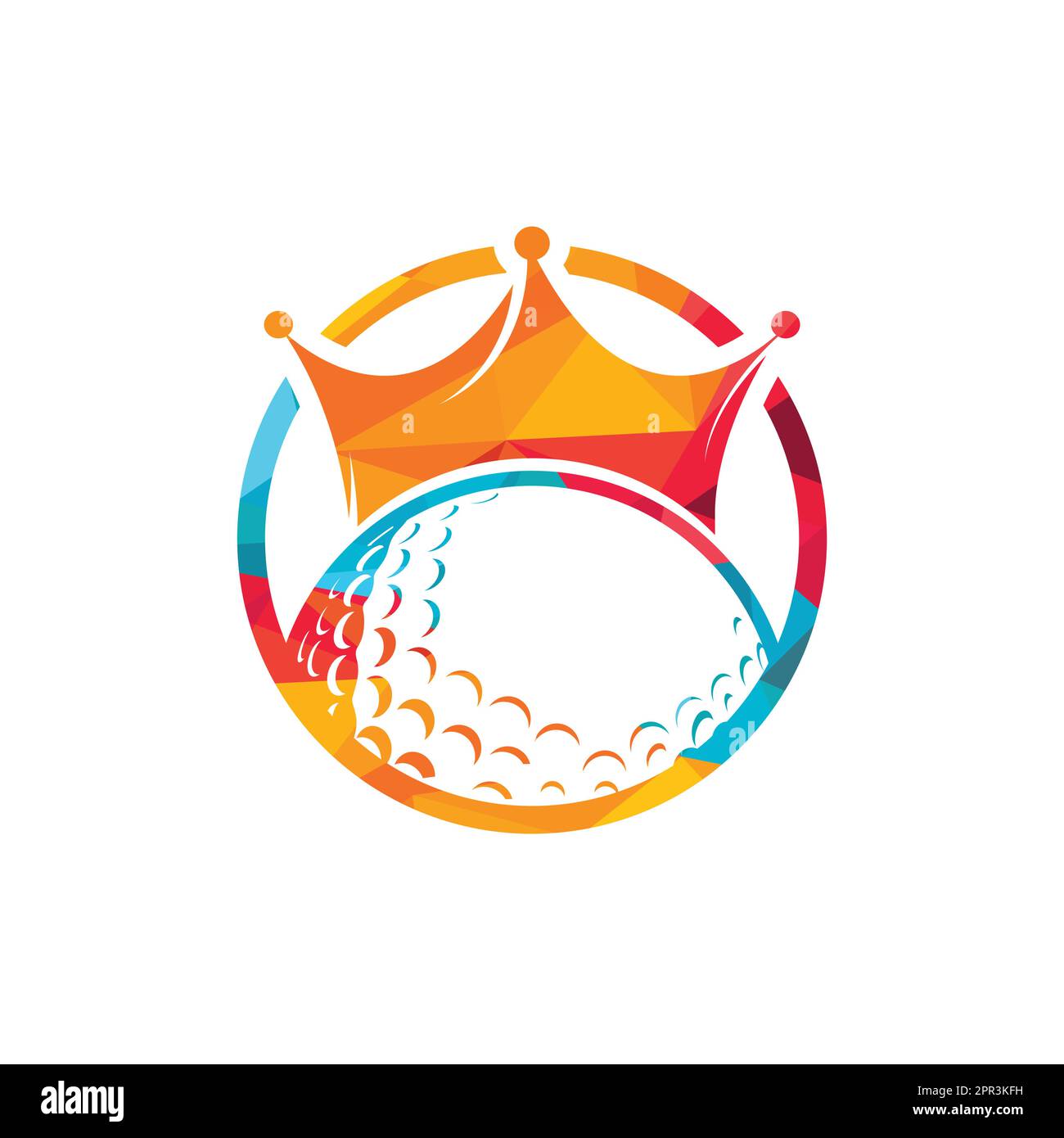 King golf vector logo design. Golf ball with crown vector icon Stock ...