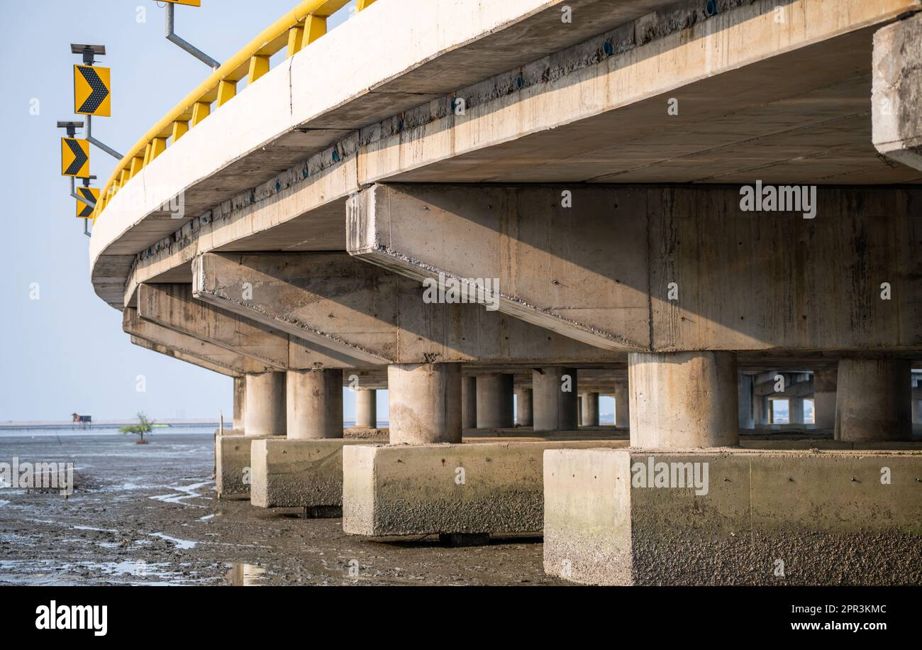Structure Of Reinforced Concrete Bridge Along The Sea Bottom View Of Concrete Bridge Concrete