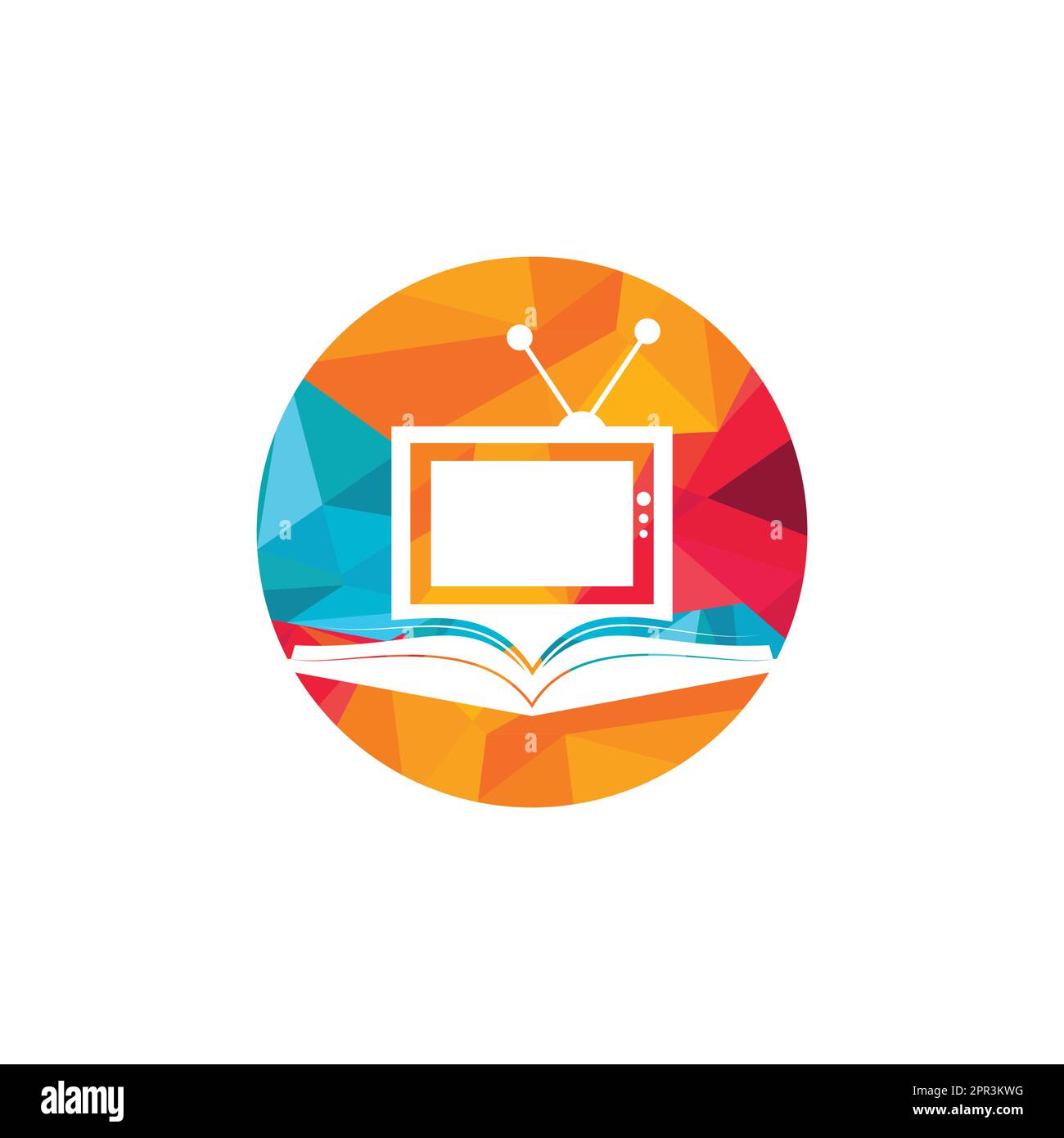 Book TV vector logo template design. Unique bookstore, library and ...