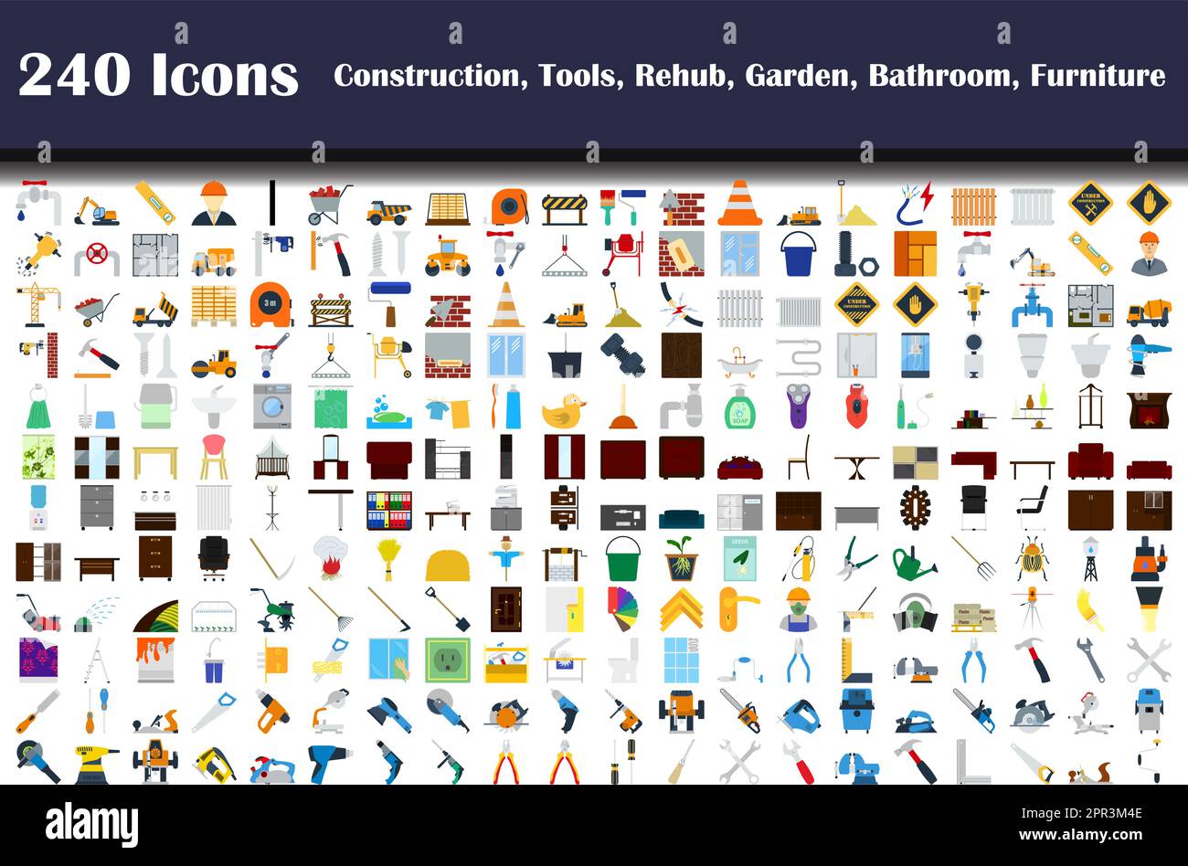 240 icons of construction hi-res stock photography and images - Alamy