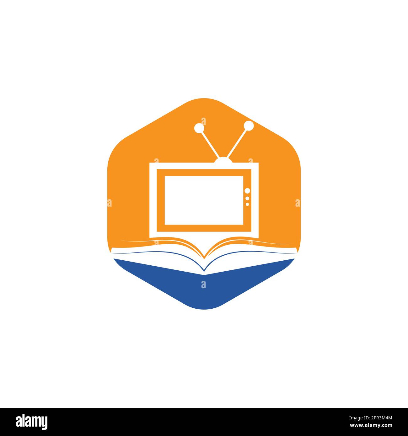 Book TV vector logo template design. Unique bookstore, library and ...