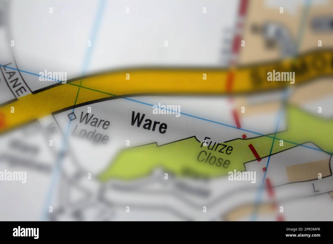 Ware village - Devon, United Kingdom colour atlas map town plan and ...