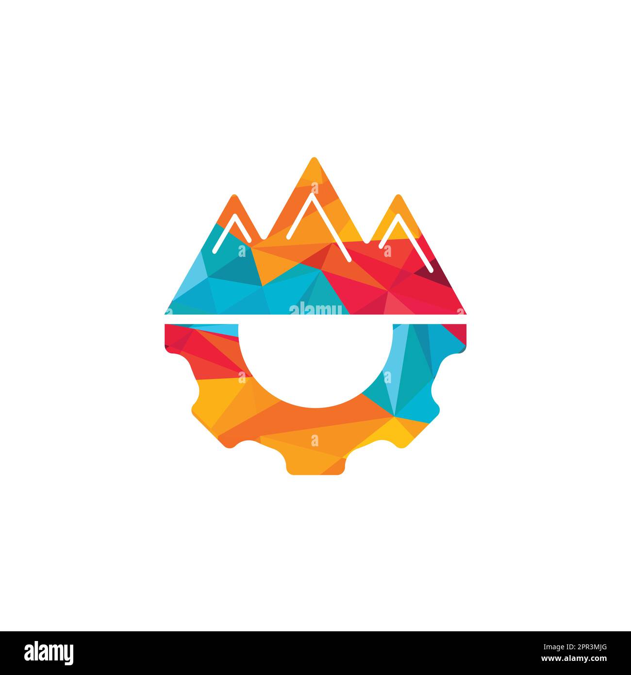 Mountain Gear vector logo design. Nature and mechanic symbol or icon ...