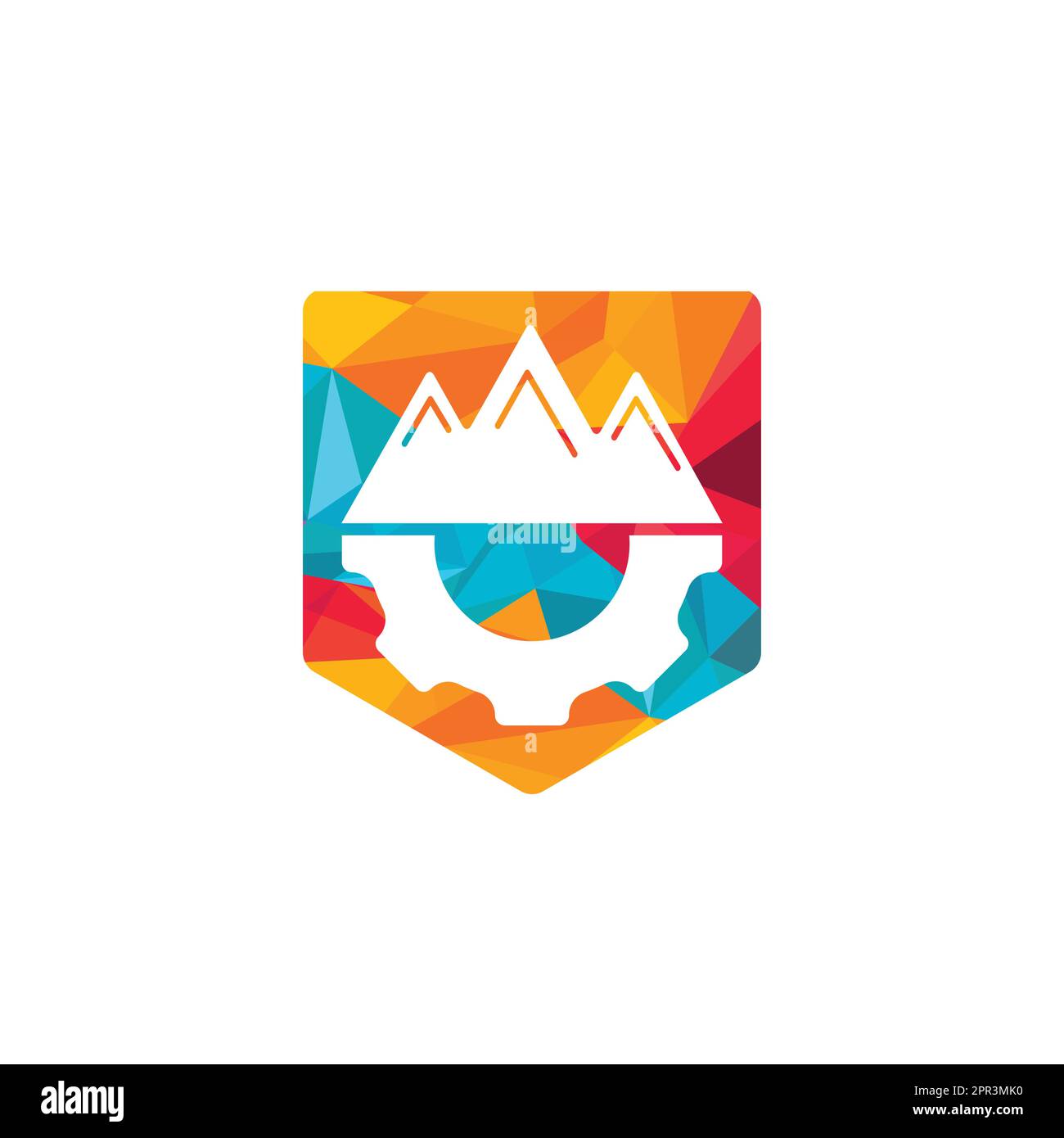 Mountain Gear vector logo design. Nature and mechanic symbol or icon ...
