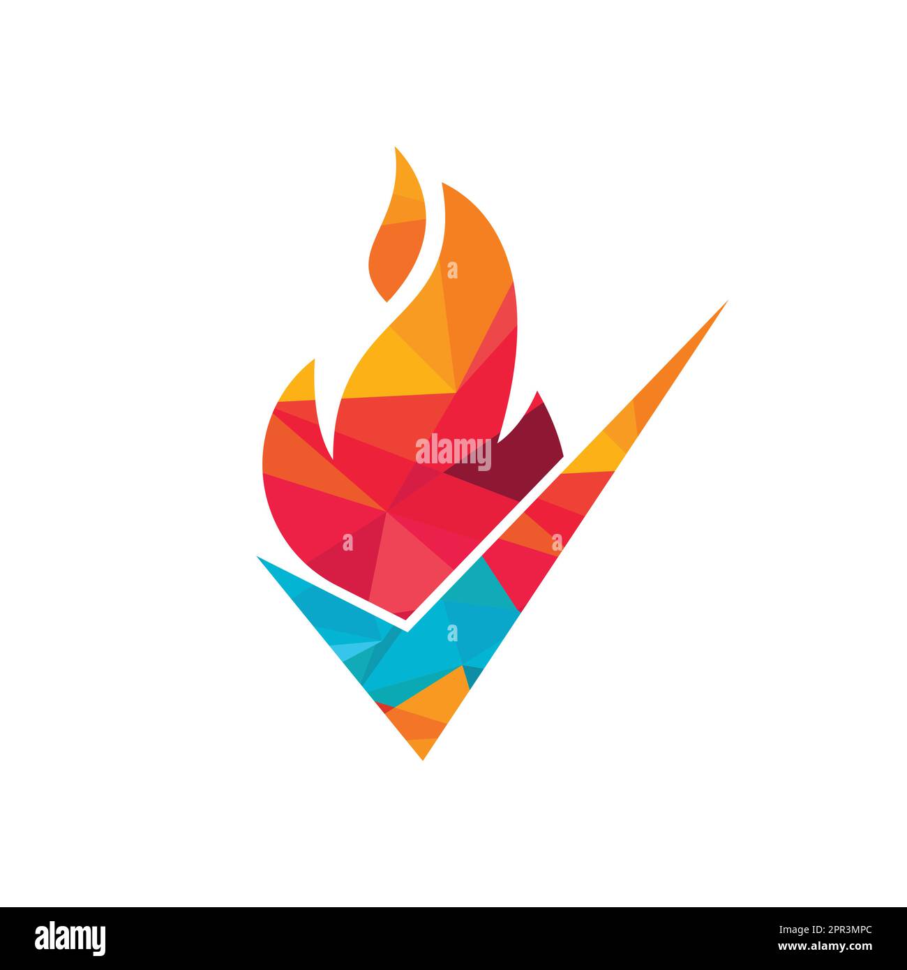 Fire check vector logo design template. Fire and checkmark icon design ...