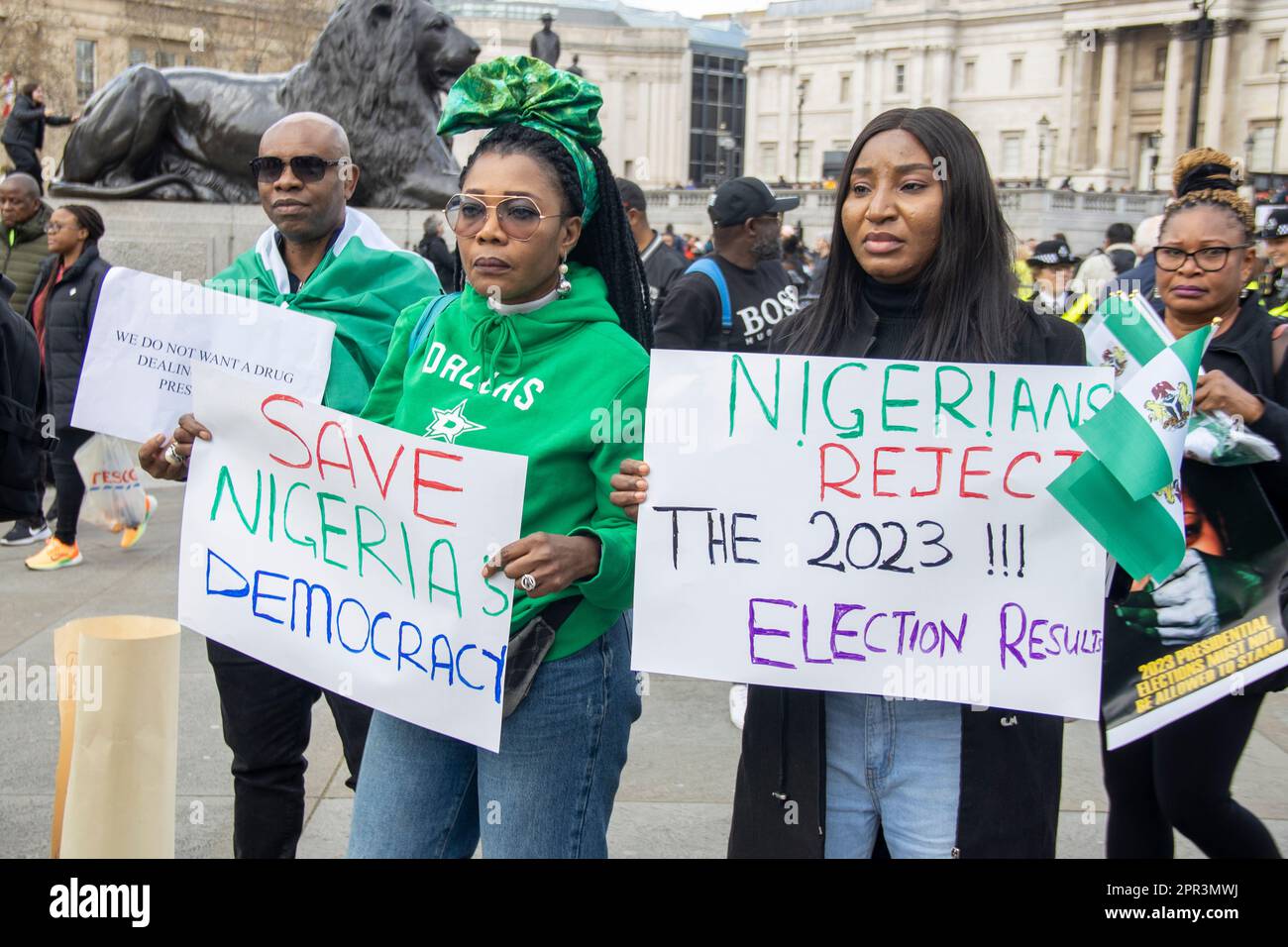 Members of the Nigerian diaspora organised a demonstration in Trafalgar ...