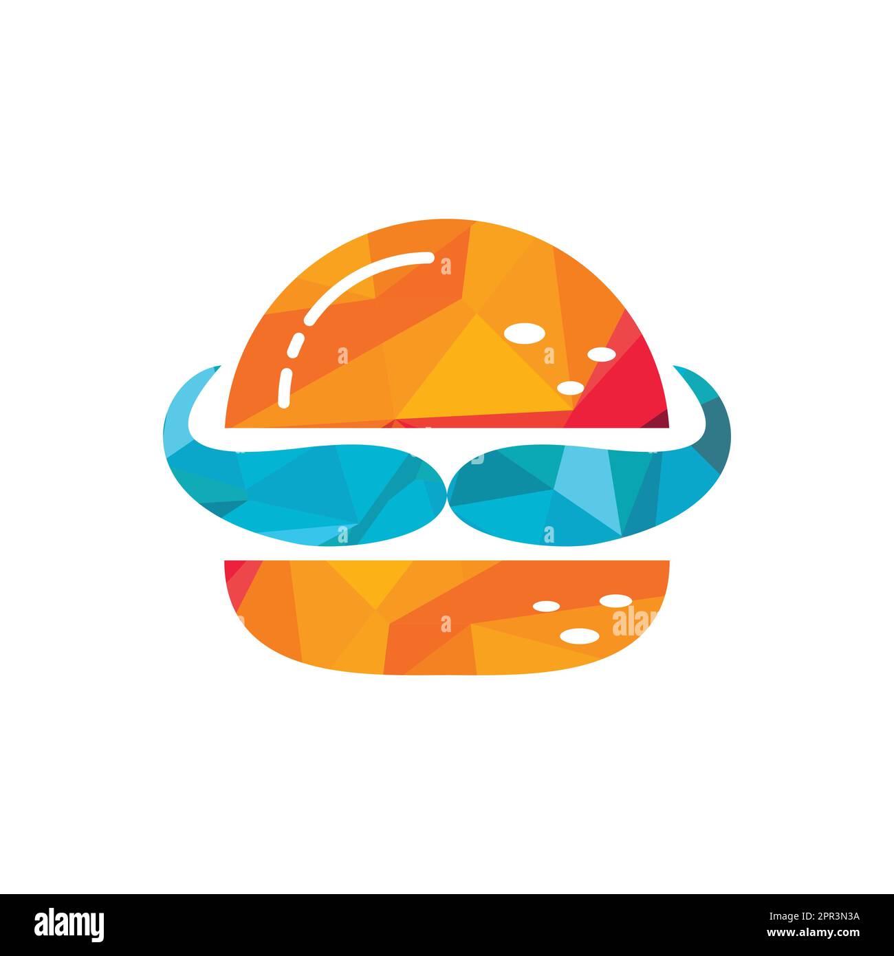 Burger king vector logo design. Burger with crown and mustache icon ...