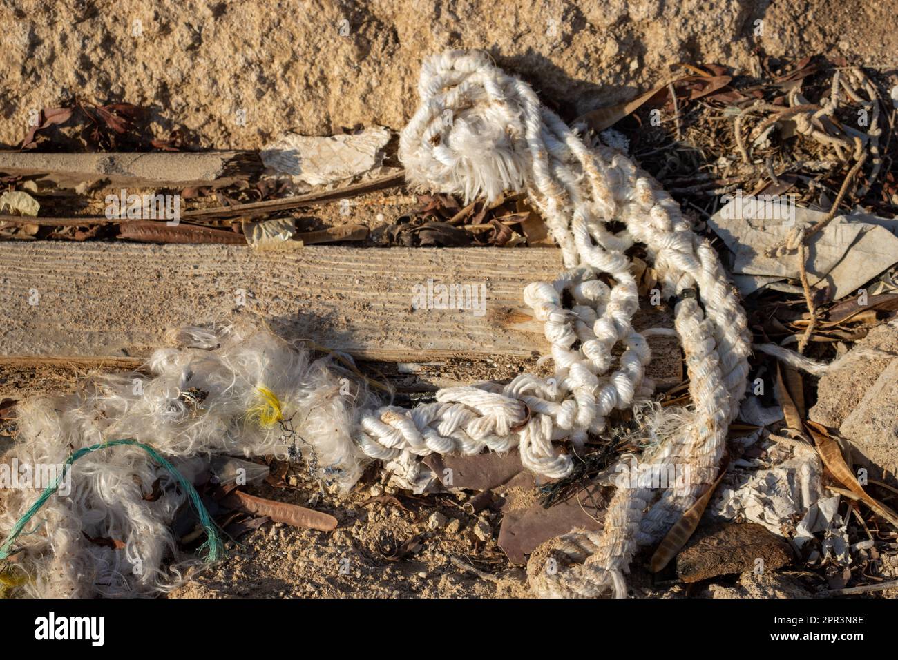 wood and rope garbage discarded in the desert of Egypt Stock Photo - Alamy