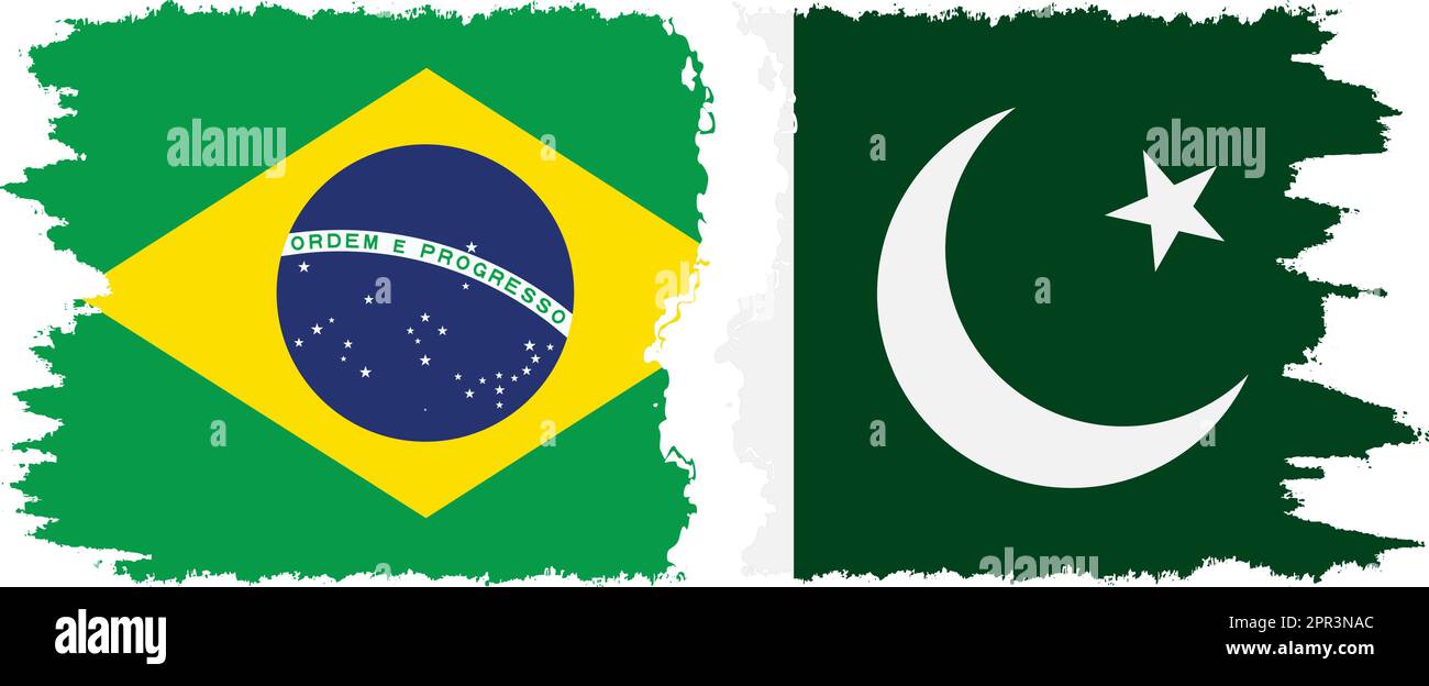Pakistan and Brazil grunge flags connection, vector Stock Vector Image ...