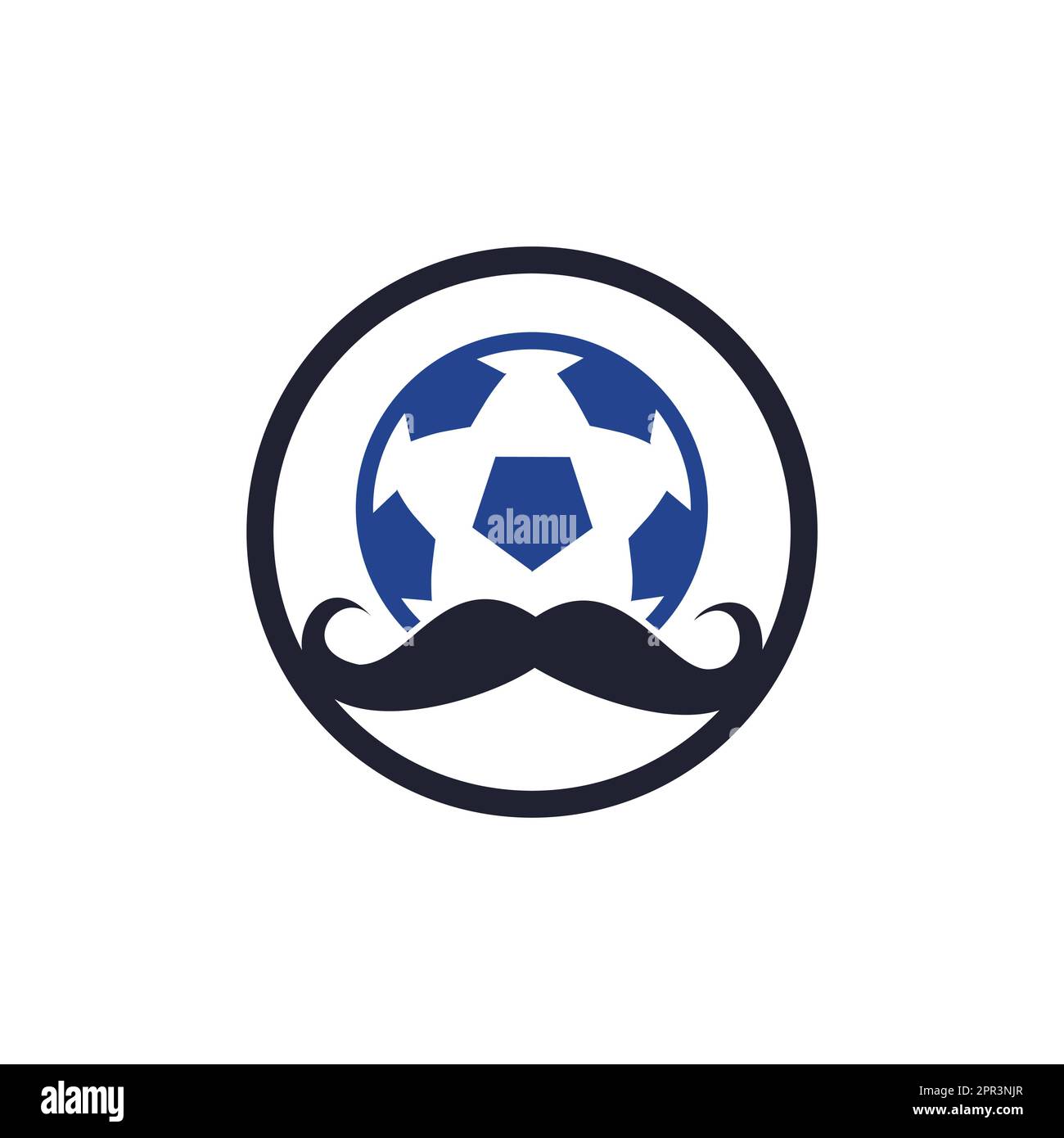 Strong soccer vector logo design. Moustache and soccer ball vector icon ...
