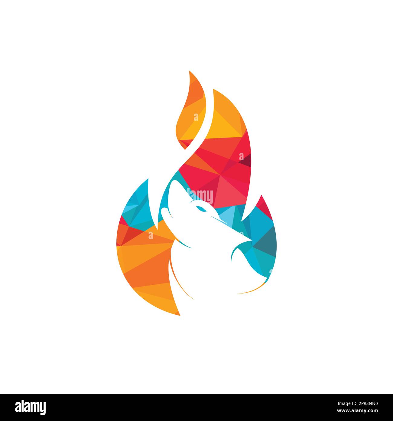Wolf fire vector logo design template Stock Vector Image & Art - Alamy