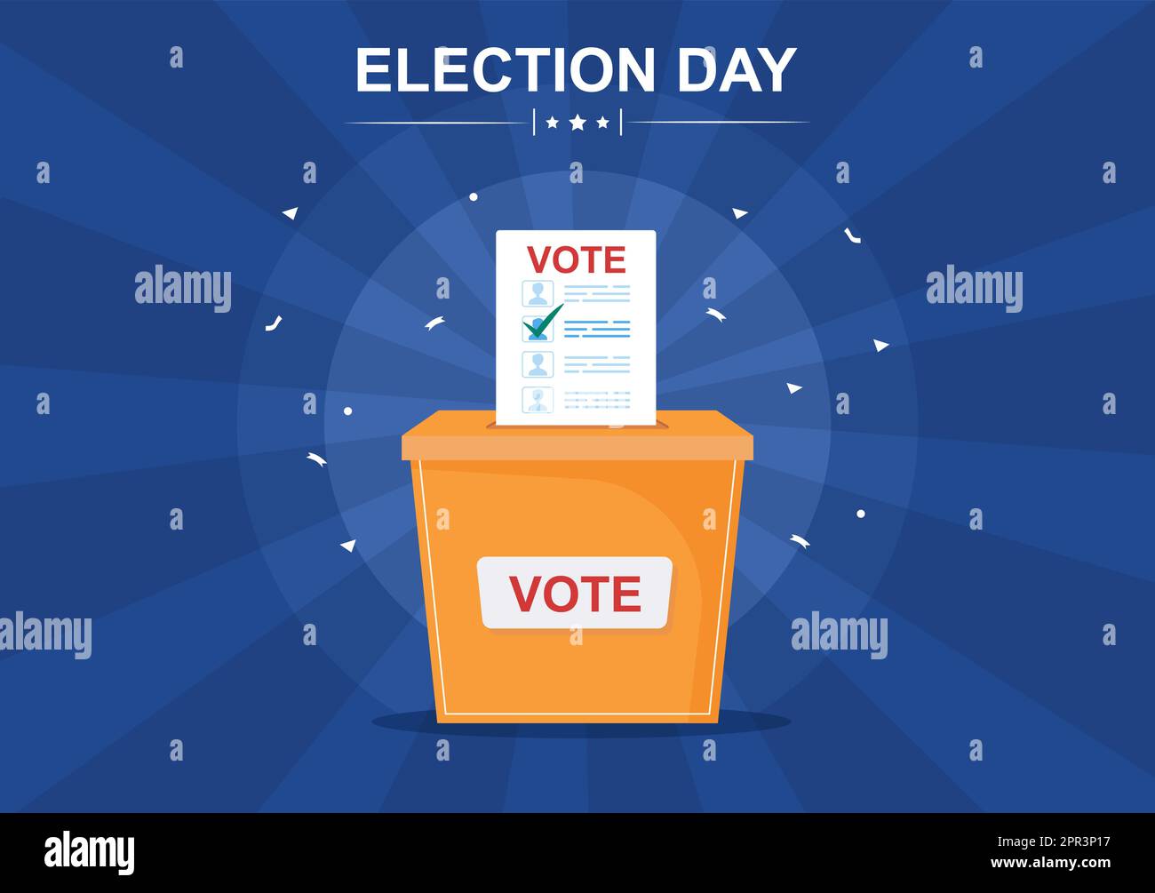 Election Day Political Hand Drawn Cartoon Flat Illustration with Voters ...
