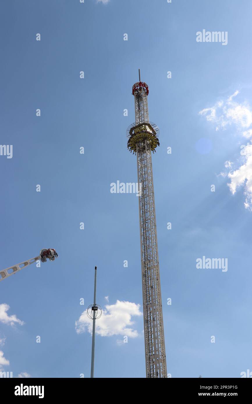 Prater Tower at Prater amusement park Vienna Stock Photo - Alamy