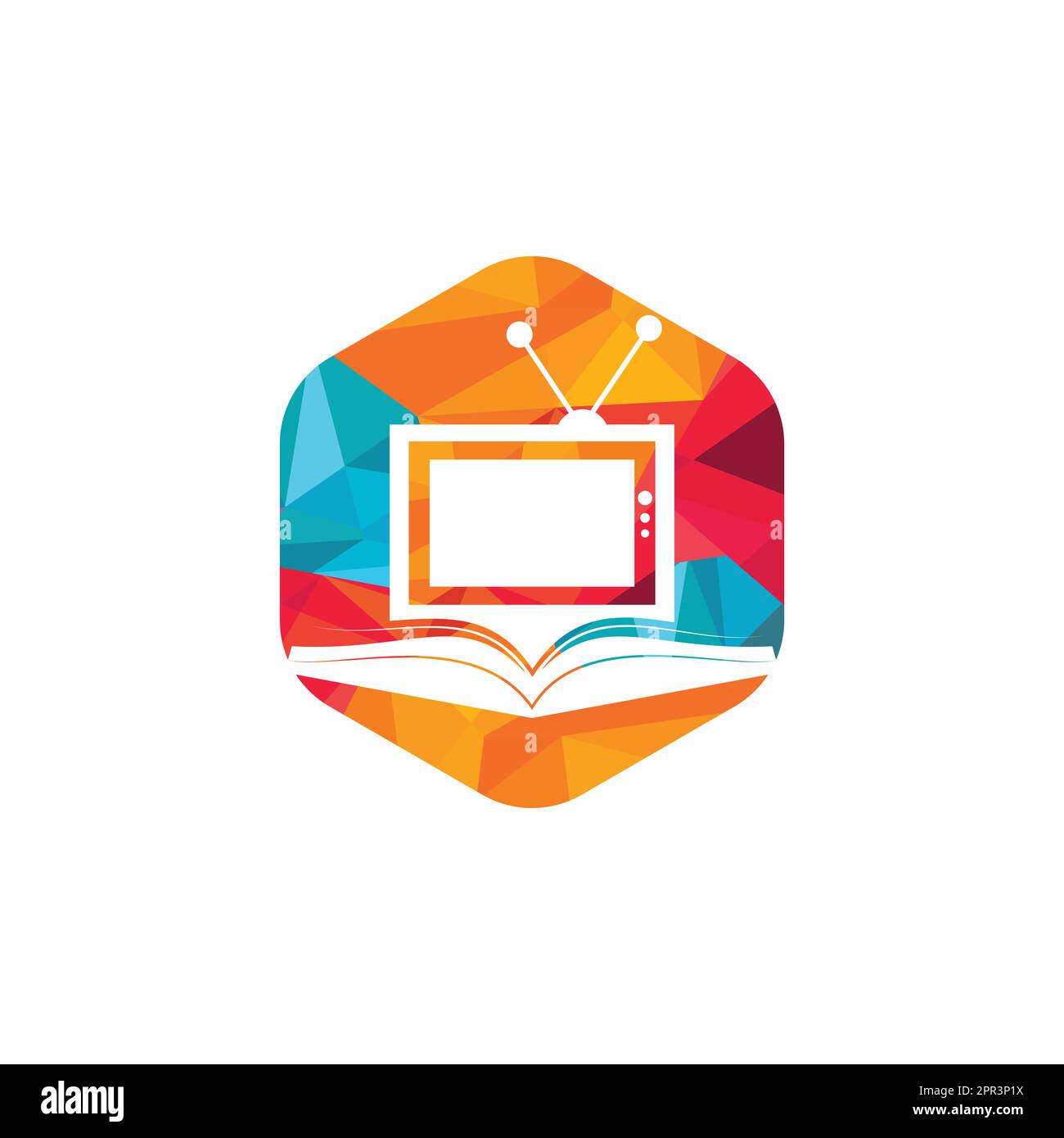 Book TV vector logo template design. Unique bookstore, library and ...