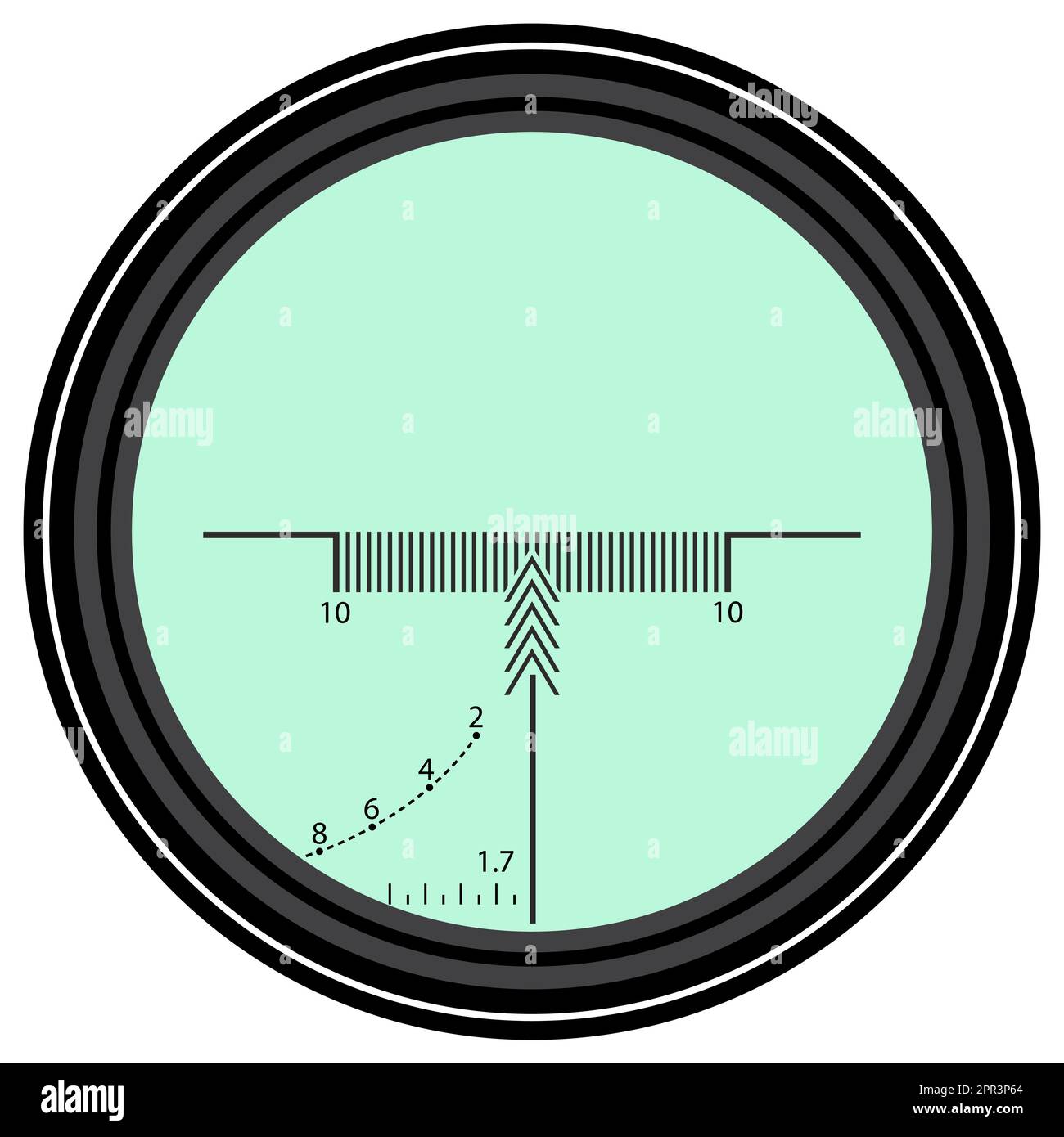 Optic Sight with Green Glass Isolated on White Background. Rifle or Gun ...