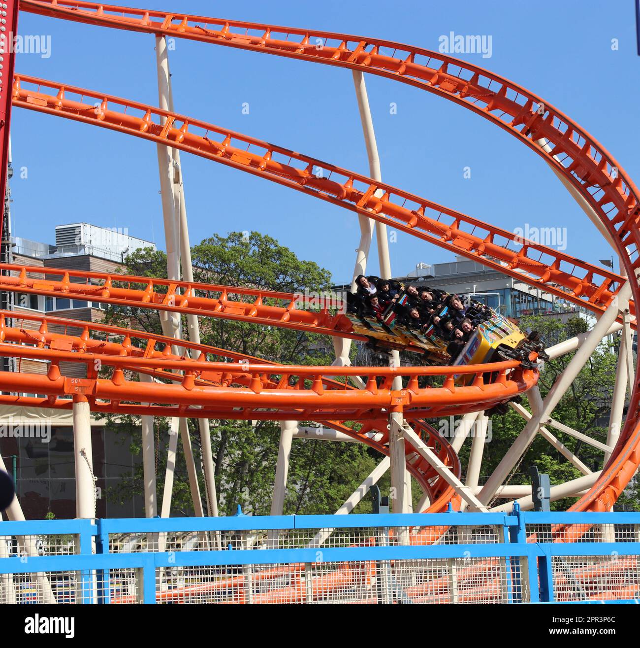 Boomerang roller coaster at prater amusement park Vienna Stock Photo ...
